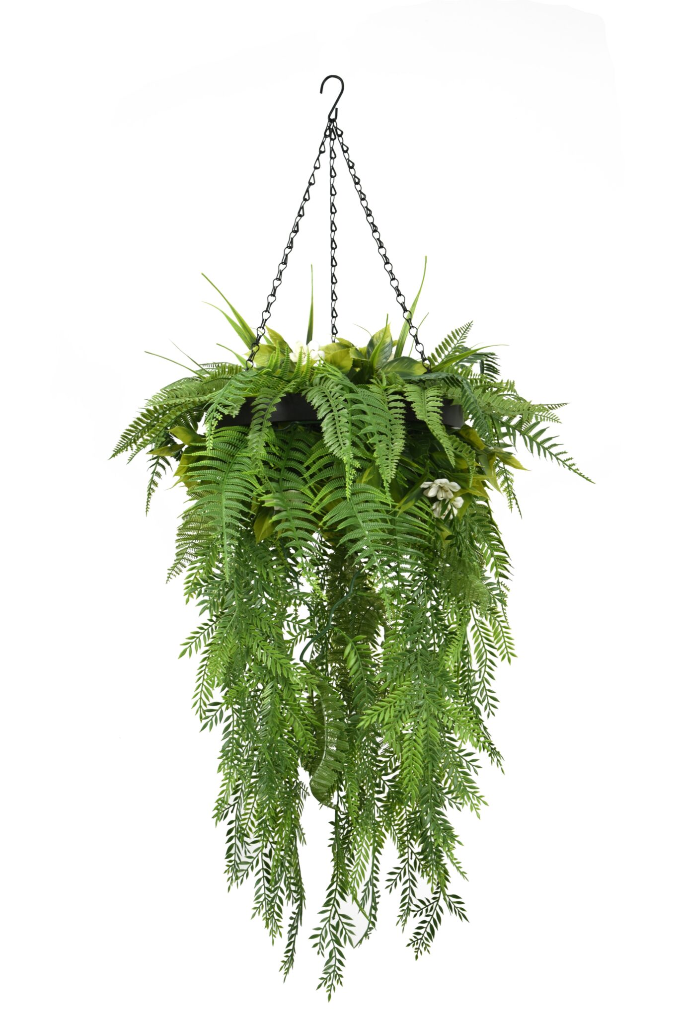 Artificial Interior Hanging Luxe Fern Display - Evergreen Direct