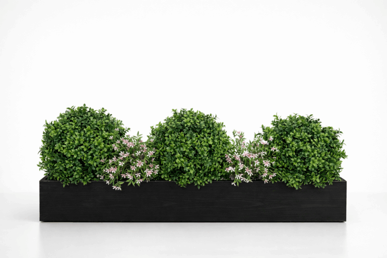 Artificial Buxus and Wildflower Window Box - Evergreen Direct